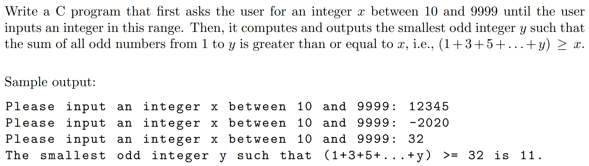 Solved Write a C program that first asks the user for an | Chegg.com