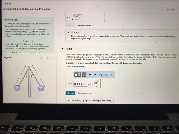 Solved Angular Impulse and Momentum Principles 10 of 14 | Chegg.com