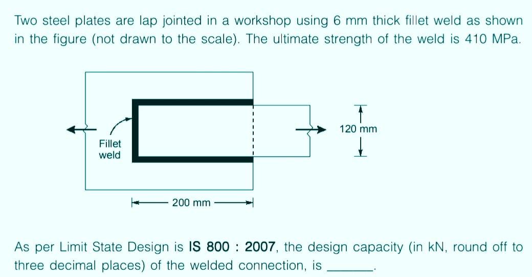 Two steel plates are lap jointed in a workshop using | Chegg.com