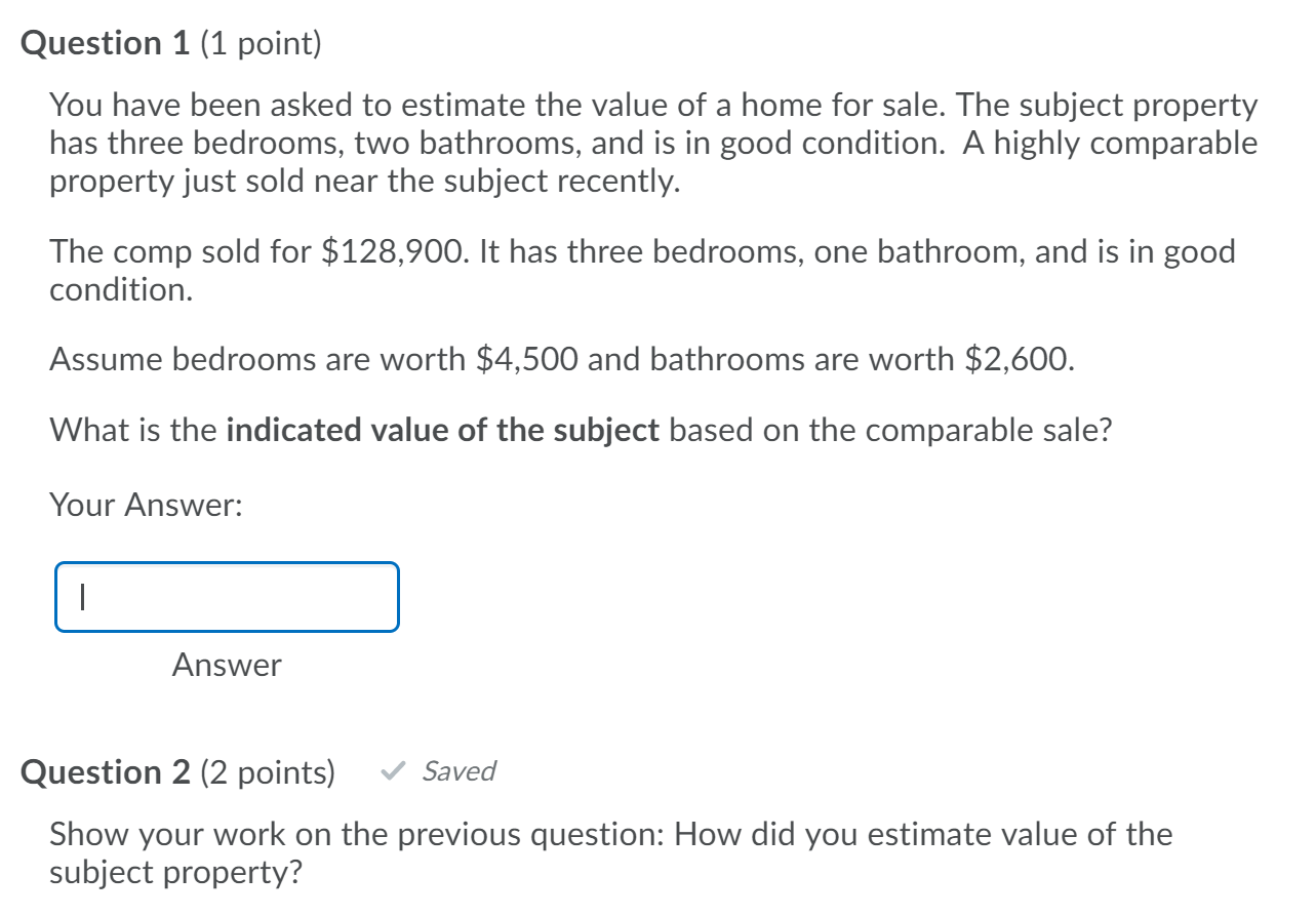 Solved Question 1 (1 point) You have been asked to estimate | Chegg.com