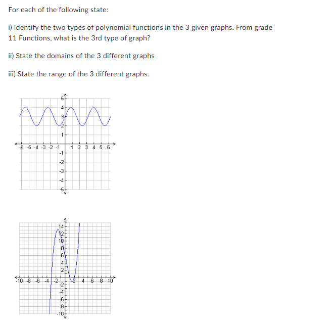 Solved For each of the following state: i) Identify the two | Chegg.com