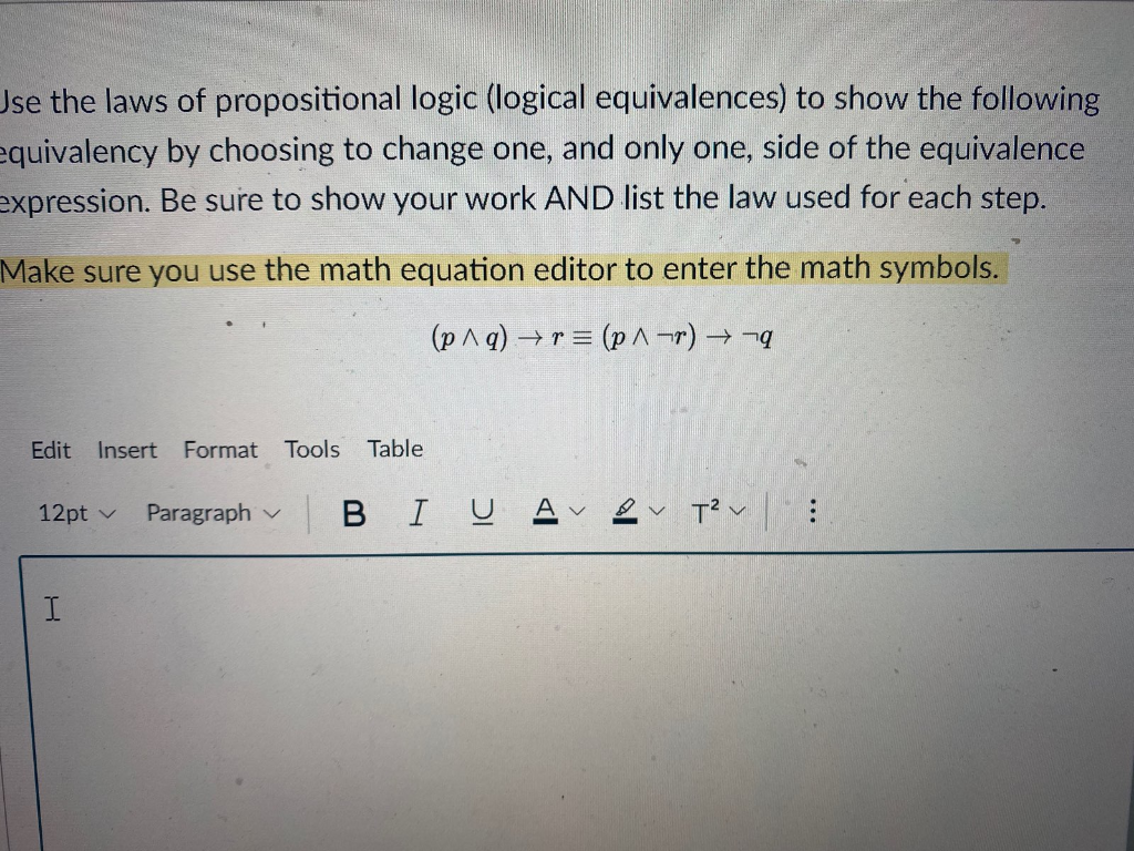 Solved Jse the laws of propositional logic (logical | Chegg.com