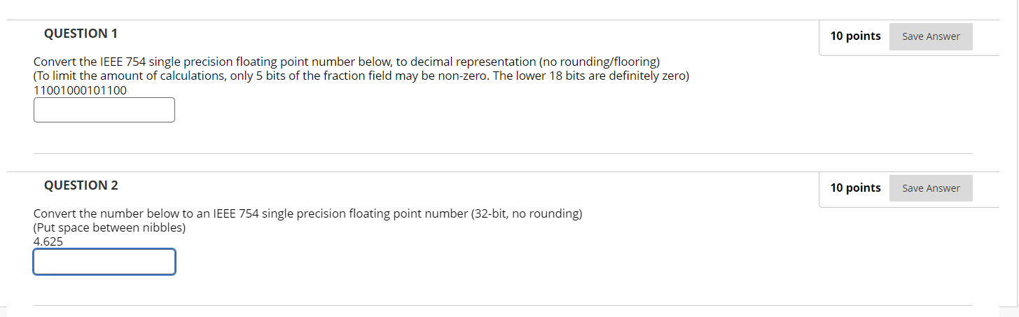 Solved QUESTION 1Convert the IEEE 754 ﻿single precision | Chegg.com