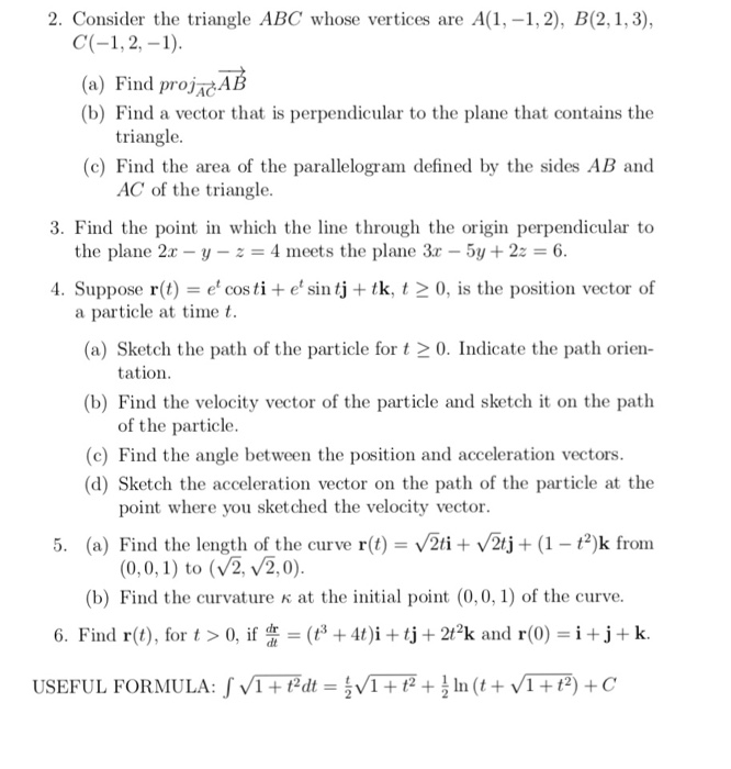Solved 2. Consider the triangle ABC whose vertices are | Chegg.com