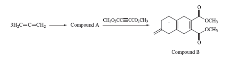 Solved Allene can be converted to a trimer (compound A) of | Chegg.com