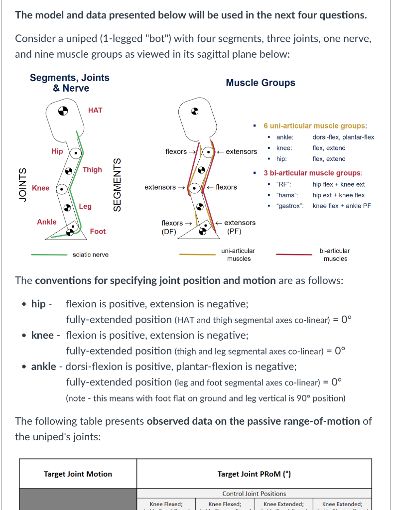 Solved The model and data presented below will be used in | Chegg.com