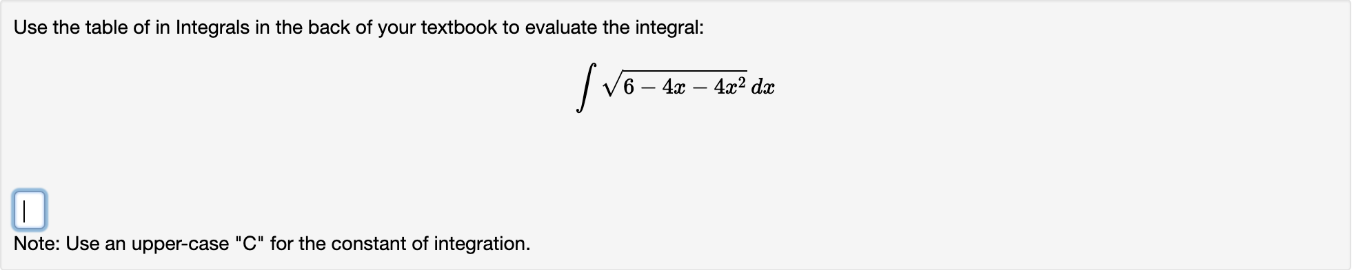 Solved Use the table of in Integrals in the back of your | Chegg.com