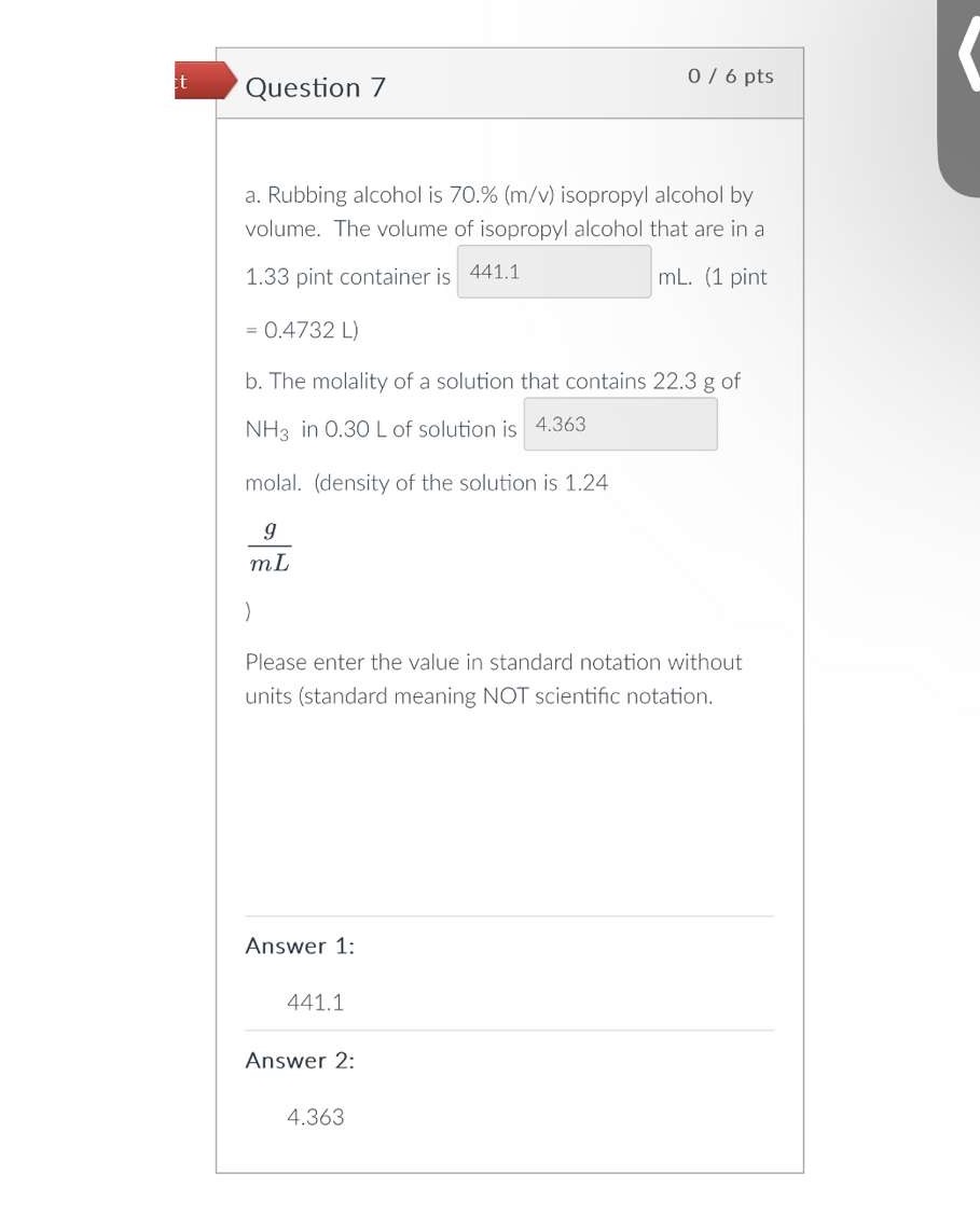 a. Rubbing alcohol is 70.%( m/v) isopropyl alcohol by | Chegg.com