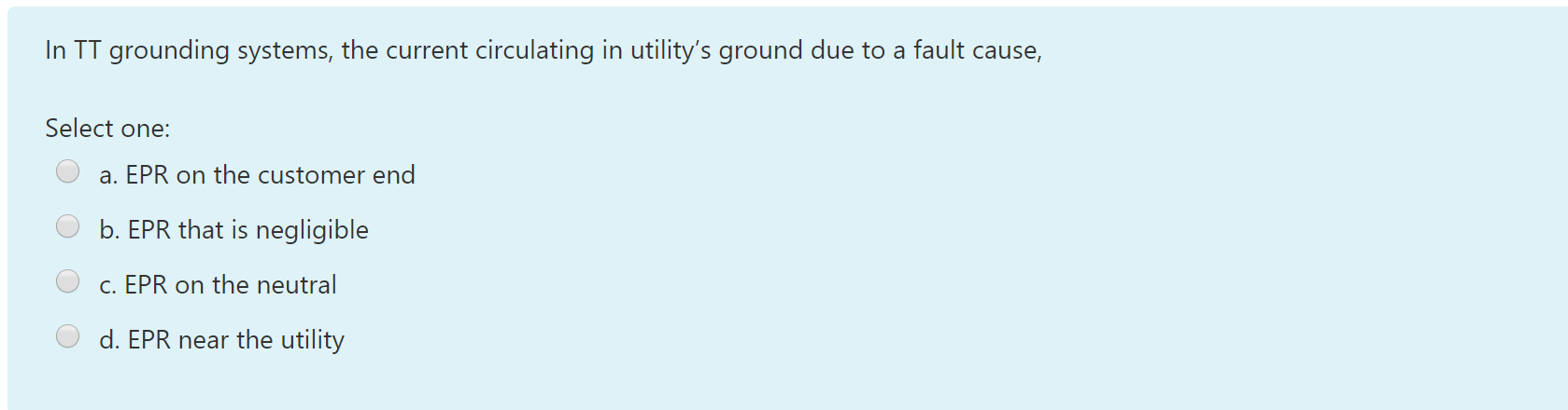Solved In TT grounding systems, the current circulating in | Chegg.com