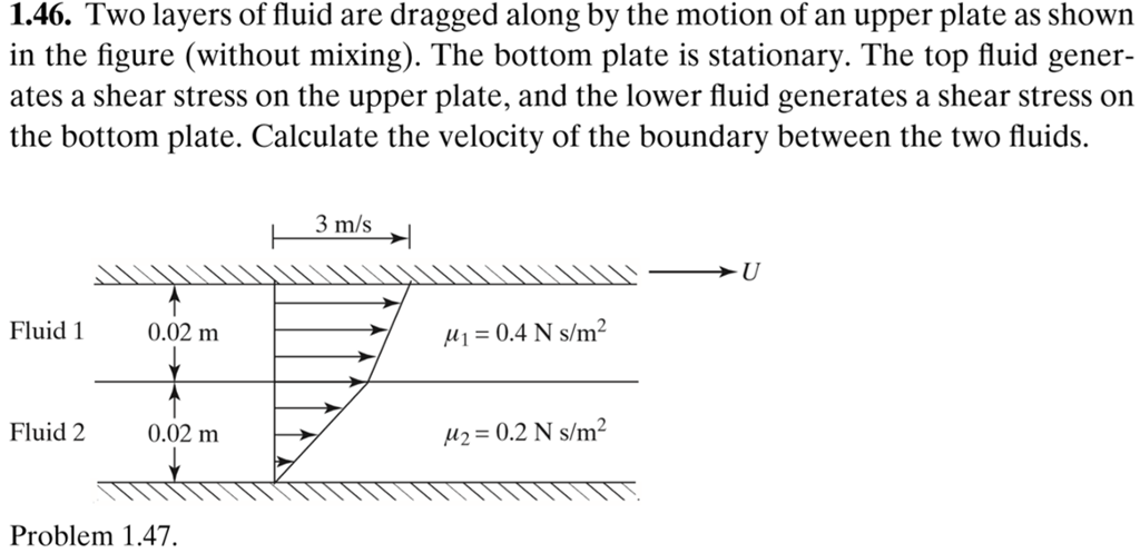 Solved 1.46. Two layers of ﬂuid are dragged along by the | Chegg.com