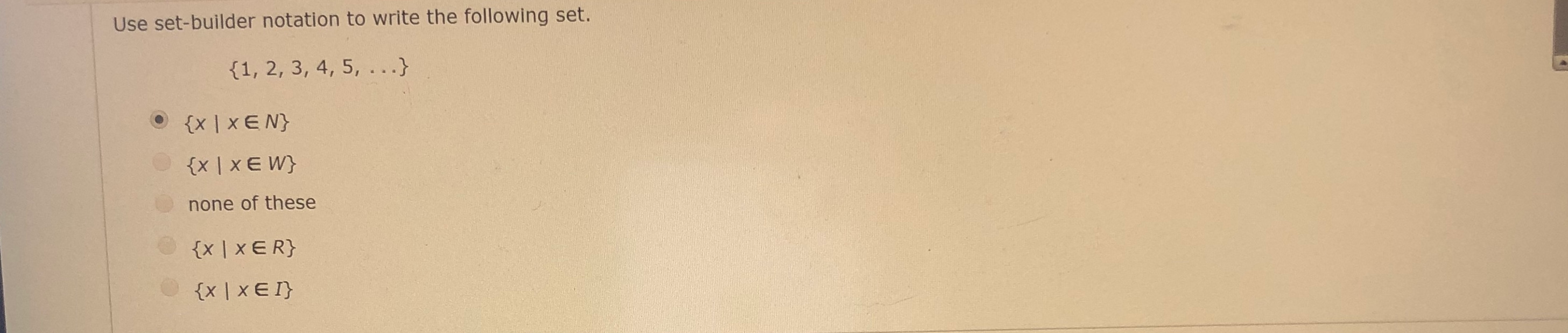 Solved Use set-builder notation to write the following set. | Chegg.com