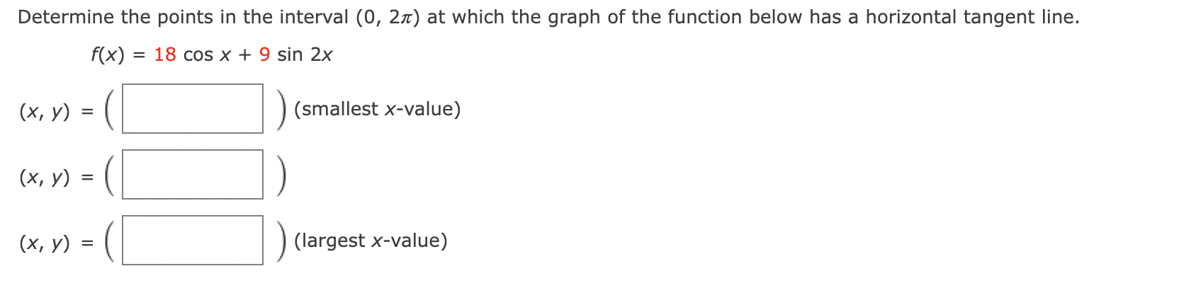 Solved Determine the points in the interval (0,2π) ﻿at which | Chegg.com