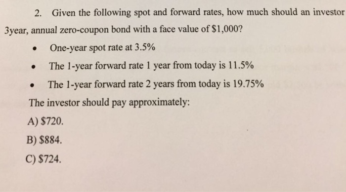 Solved 2. Given the following spot and forward rates, how | Chegg.com