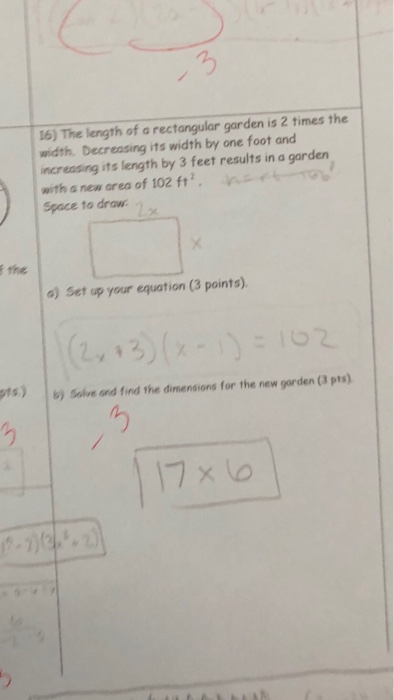 Solved 16) The length of a rectangular garden is 2 times the | Chegg.com