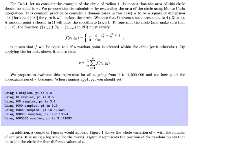 Solved Task-1-Calculating π using random numbers [40pts] In | Chegg.com
