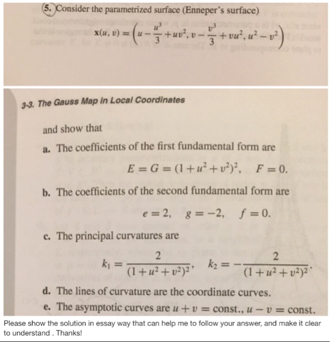 Solved 5. Consider the parametrized surface (Enneper's | Chegg.com