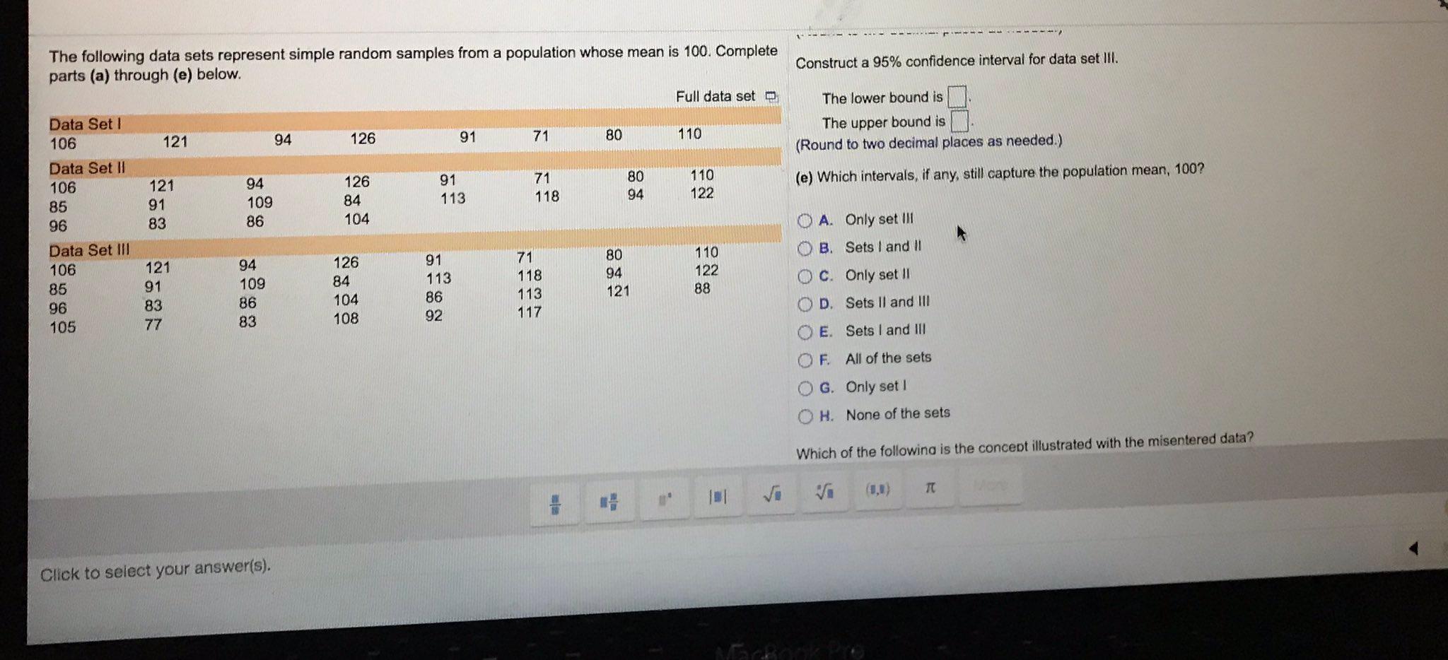 Solved The following data sets represent simple random | Chegg.com
