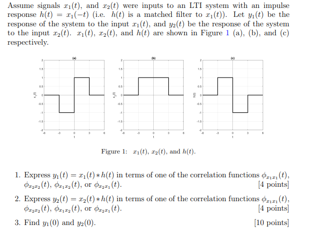 Solved Assume signals x1(t), ﻿and x2(t) ﻿were inputs to an | Chegg.com