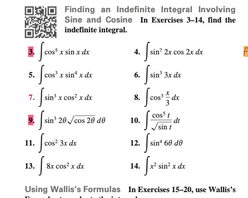Solved Finding an Indefinite Integral Involving Sine and | Chegg.com Solved Finding an Indefinite Integral Involving Sine and | Chegg.com