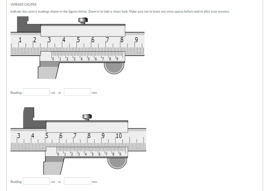 Solved RULER Indicate the correct readings shown in the | Chegg.com