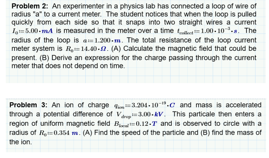 Solved Problem 2: An experimenter in a physics lab has | Chegg.com