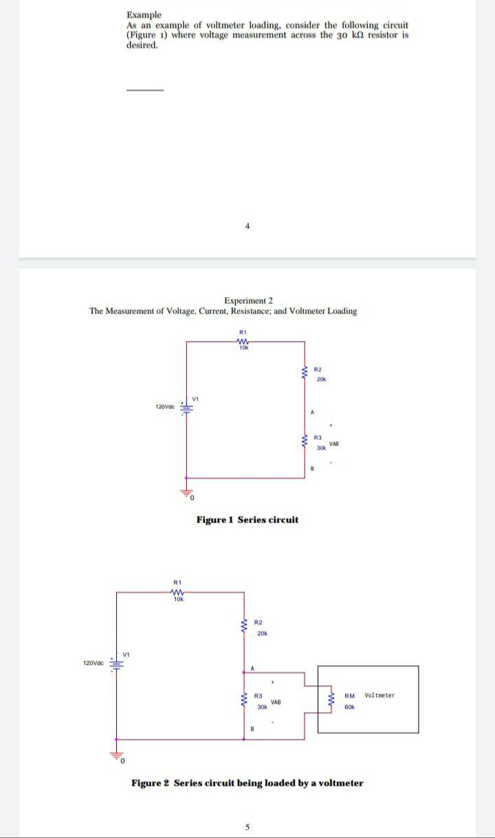 Solved Example As an example of voltmeter loading, consider | Chegg.com