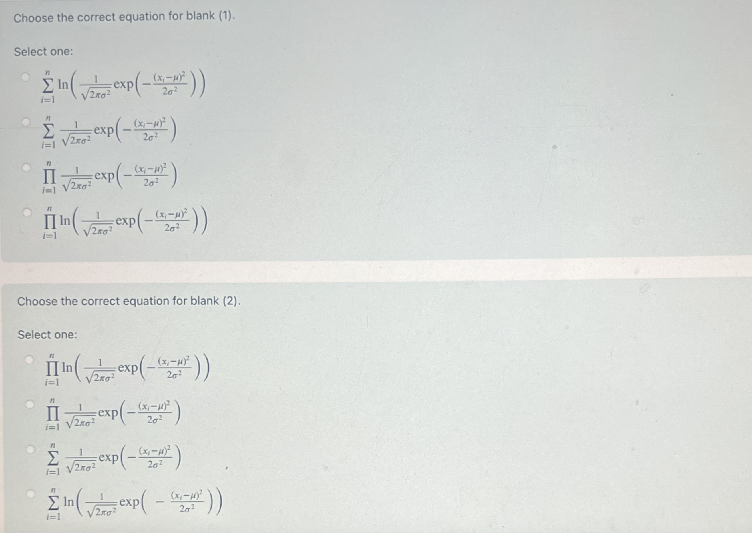 Solved Choose the correct equation for blank (1). Select | Chegg.com