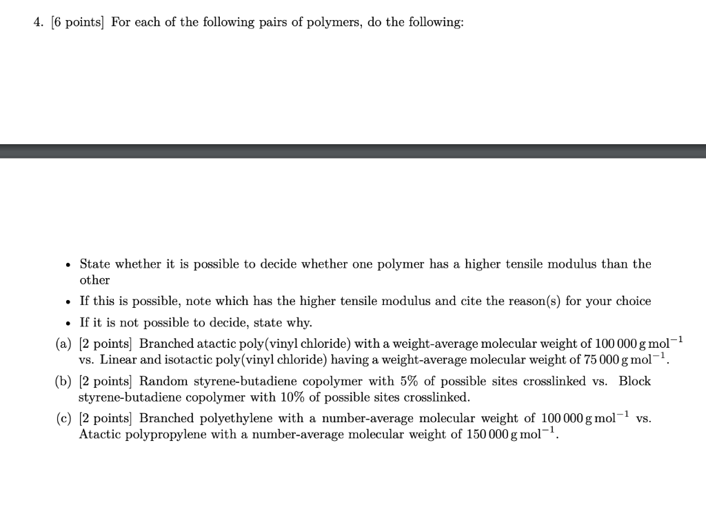 Solved 4. [6 points] For each of the following pairs of | Chegg.com