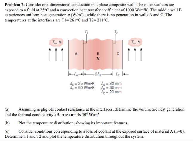 Solved Problem 7: Consider one-dimensional conduction in a | Chegg.com