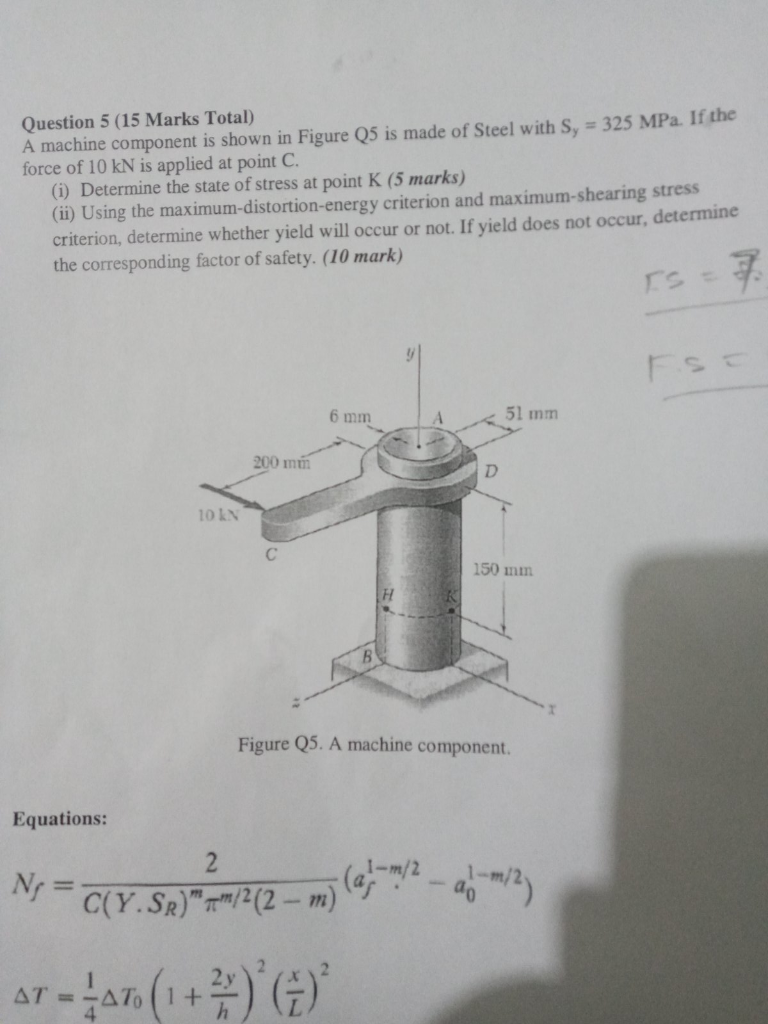 Solved Question 5 (15 Marks Total) A machine component is | Chegg.com Solved Question 5 (15 Marks Total) A machine component is | Chegg.com