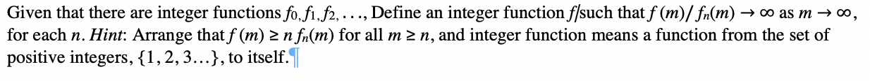 Solved Given that there are integer functions fo,fi,f2, ..., | Chegg.com