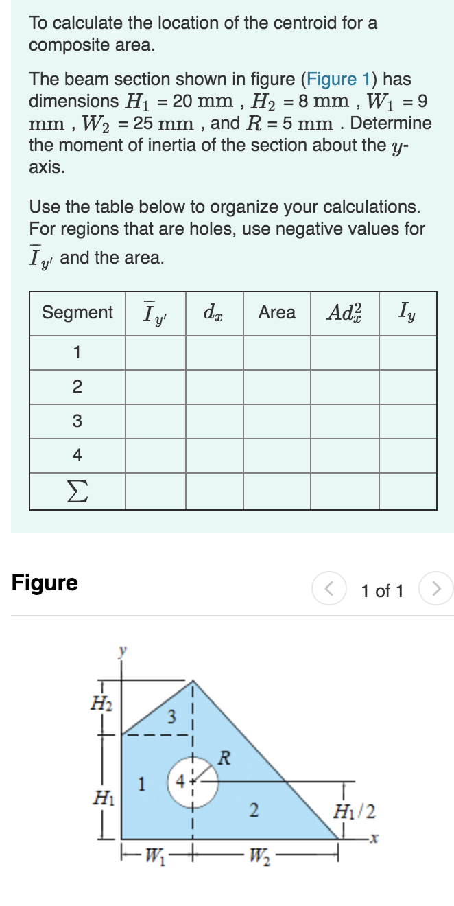 Solved To Calculate The Location Of The Centroid For A Chegg