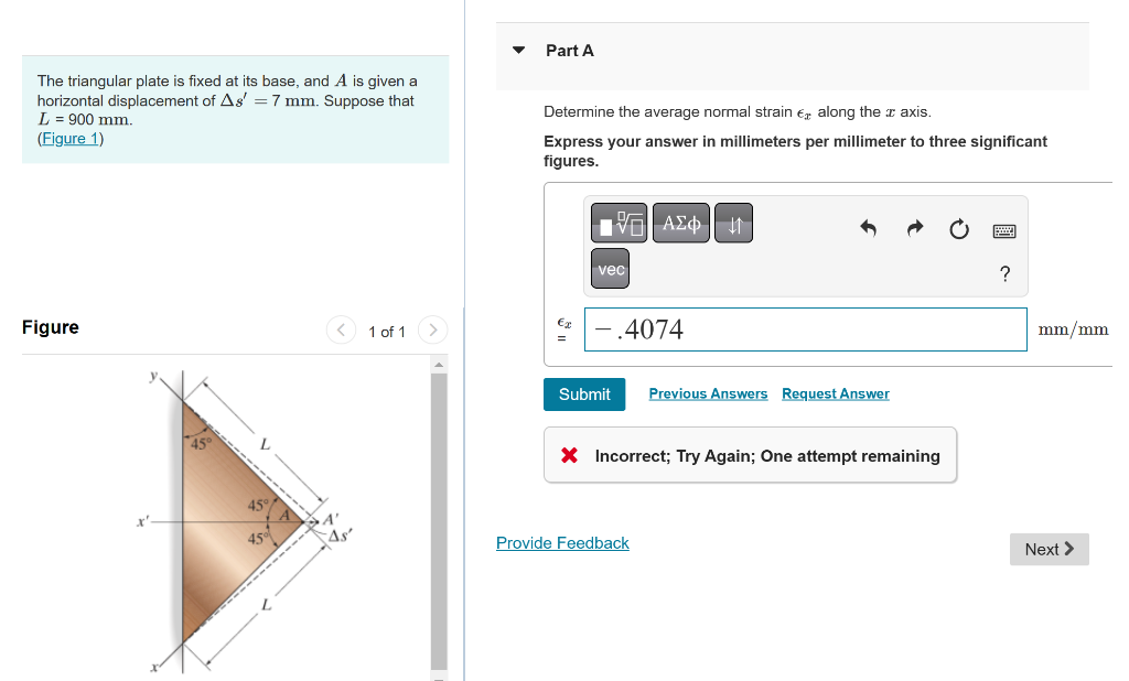 Solved The triangular plate is fixed at its base, and A is | Chegg.com