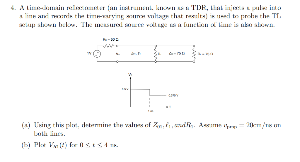 Solved . A time-domain reflectometer (an instrument, known | Chegg.com