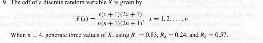 Solved 9. The cdf of a discrete random variable X is given | Chegg.com