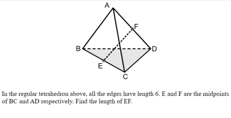Solved A B E с In the regular tetrahedron above, all the | Chegg.com