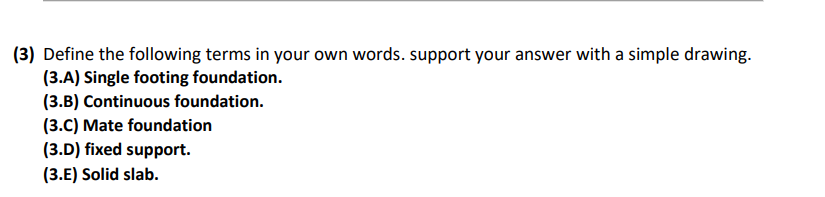 Solved (3) Define the following terms in your own words. | Chegg.com