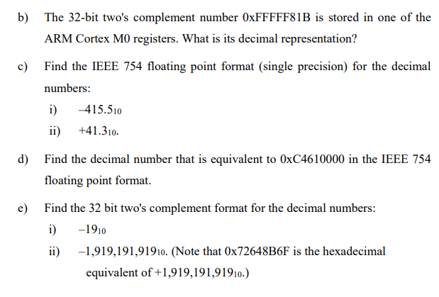 Solved b) The 32-bit two's complement number 0xFFFFF81B is | Chegg.com