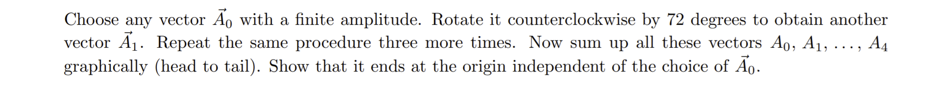Solved Choose any vector Ão with a finite amplitude. Rotate | Chegg.com