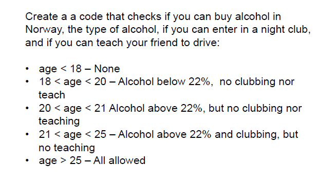 Solved Create a a code that checks if you can buy alcohol in | Chegg.com