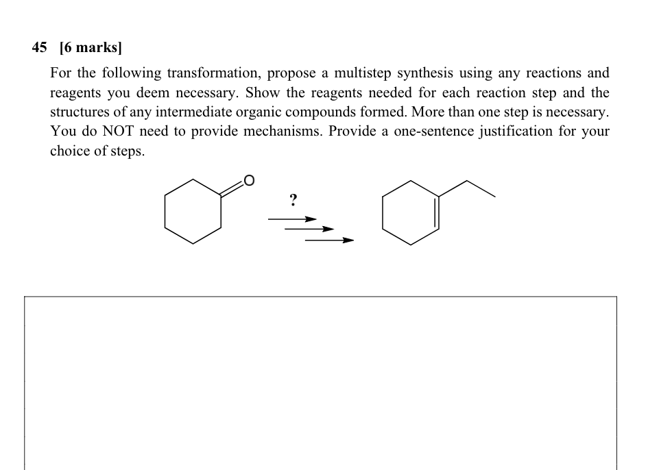 Solved For the following transformation, propose a multistep | Chegg.com