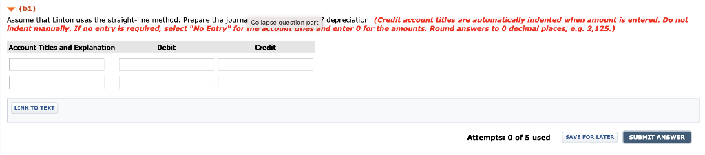 Solved Exercise 9-7 (Part Level Submission) Linton Company | Chegg.com
