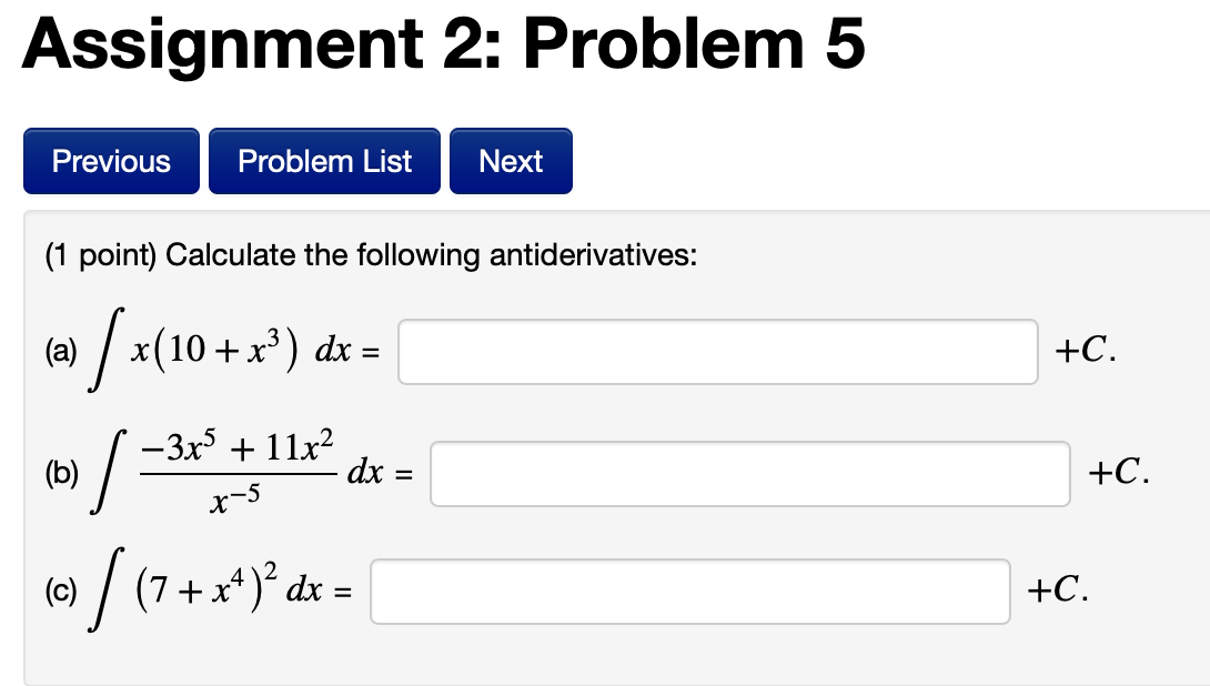 Solved Assignment 2: Problem 5 Previous Problem List Next (1 | Chegg.com