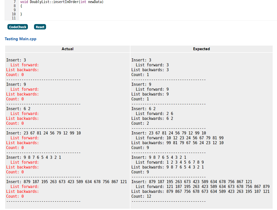 Solved 7891011 void DoublyList::insertin0rder(int newData) | Chegg.com