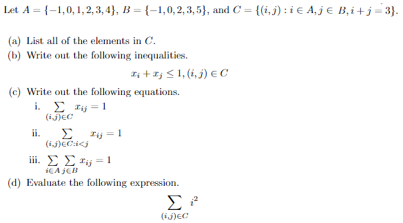 Solved Let A={-1,0,1,2,3,4},B={-1,0,2,3,5}, ﻿and | Chegg.com