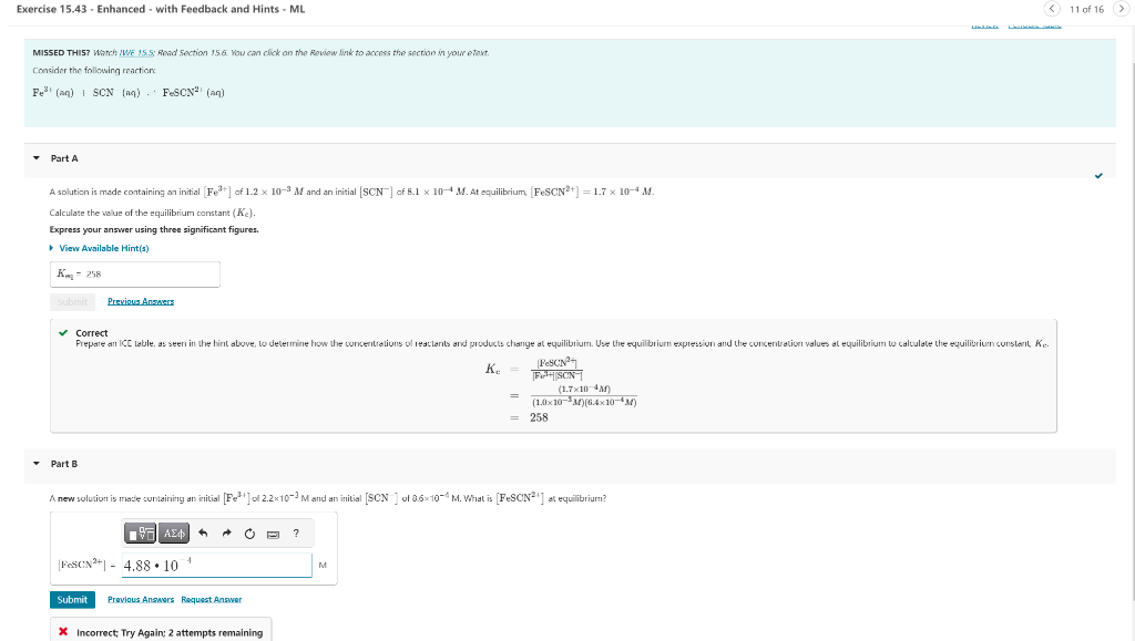 MISSED THI5? Worch IWe 15.5. fosd Section 15.6. You | Chegg.com