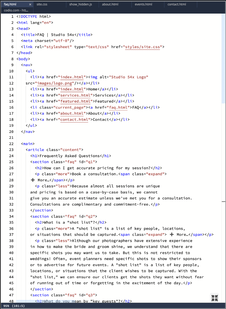 Solved JavaScript After evaluating the website for | Chegg.com
