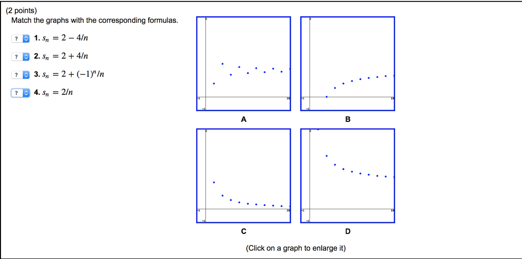 Solved (2 points) Match the graphs with the corresponding | Chegg.com