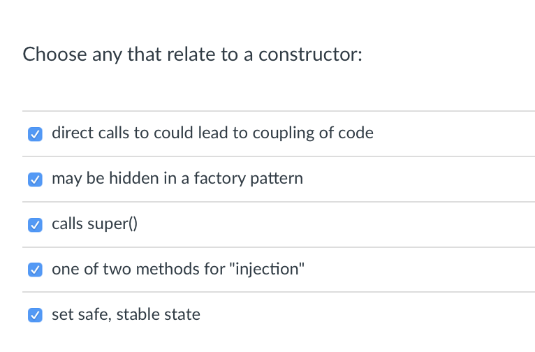 Solved Choose any that relate to a constructor: direct calls | Chegg.com