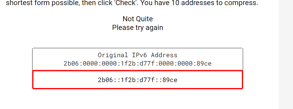 Solved Using the two rules of IPv6 compression, I edited | Chegg.com